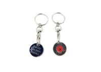 China Shopping Trolley Coin Holder Personalized Metal Keychains Epoxy Soft Enamel for sale