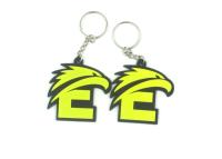 China Eco - Friendly PVC Soft Custom Shaped Keyrings Yellow Eagle Shape Key Chain for sale