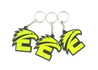 China Eco - Friendly PVC Soft Custom Shaped Keyrings Yellow Eagle Shape Key Chain for sale