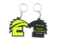 China Eco - Friendly PVC Soft Custom Shaped Keyrings Yellow Eagle Shape Key Chain for sale