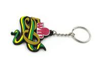 China Personalized PVC Hollow Custom Made Keyrings , Double Size Rubber Custom Soft Keychains for sale