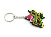 China Personalized PVC Hollow Custom Made Keyrings , Double Size Rubber Custom Soft Keychains for sale