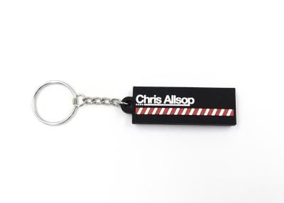 China Custom Soft PVC Keychain Double Side Rectangle Shape Rubber Promotional Gift 3D for sale