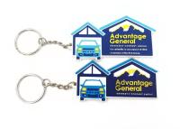 China Custom Soft PVC Keychain 3D House Shape Eco Friendly Washable Fade Proof Promotional Gift for sale