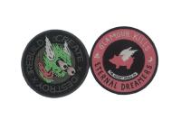 China Personalized Adhesive Embroidered Patches With Laser Cut Merrowed Edge for sale