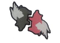 China Custom Shape Adhesive Embroidered Patches Durable And Washable Pink / Gray Color for sale