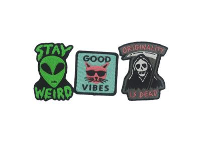 China Custom Embroidered Patches Up to 12 Colors Self-Adhesive Iron-On for Clothing Bags for sale