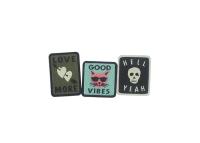 China Custom Embroidered Cat Patch Cartoon Logo Badge Up to 12 Colors Twill Fabric for sale