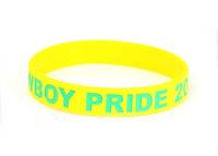 China Custom Silicone Wristbands 190mm x 12mm Promotional Sports Bracelets Non Toxic for sale