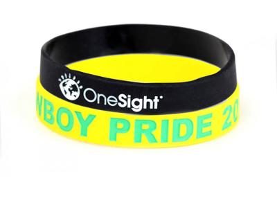 China Custom Silicone Wristbands 190mm x 12mm Promotional Sports Bracelets Non Toxic for sale