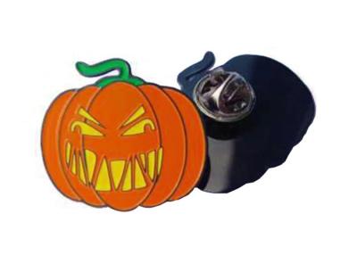 China Custom Enamel Lapel Pins 25mm Metal Badge Anime Pumpkin Halloween Brooch Iron Zinc Alloy for sale