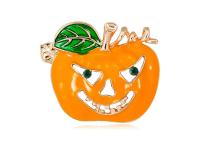 China Custom Enamel Lapel Pins 25mm Metal Badge Anime Pumpkin Halloween Brooch Iron Zinc Alloy for sale