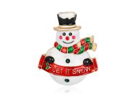 China Custom Enamel Snowman Lapel Pins Christmas Badge Collectible 0.8mm Zinc Alloy for sale