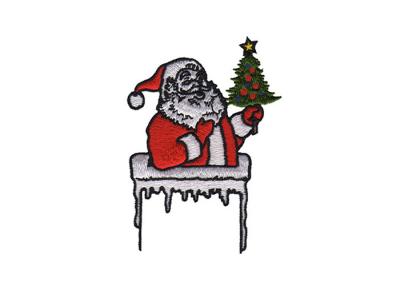 China Custom Embroidered Snowman Patch Iron On Christmas Jacket Stickers 65% Polyester 35% Nylon for sale