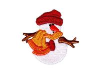 China Custom Embroidered Snowman Patch Iron On Christmas Jacket Stickers 65% Polyester 35% Nylon for sale