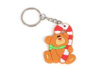 China Custom 3D Embossed Soft PVC Rubber Keychains Promotional Christmas Gifts 300pcs MOQ for sale