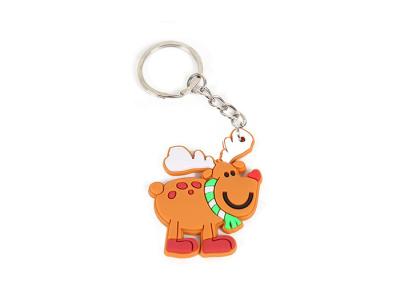 China Custom 3D Embossed Soft PVC Rubber Keychains Promotional Christmas Gifts 300pcs MOQ for sale