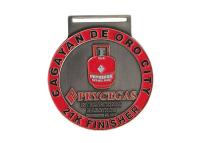 China Custom 3D Metal Marathon Running Sport Medal with Ribbon 2.56 inch for sale