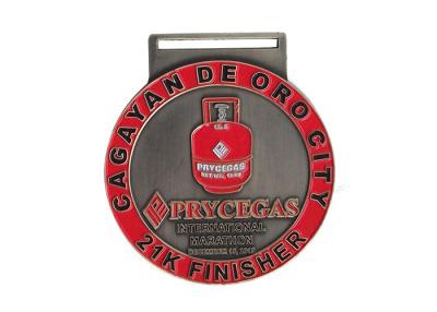 China Custom 3D Metal Marathon Running Sport Medal with Ribbon 2.56 inch for sale