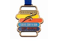 China Customized Metal Copper Football Medal with Ribbon 60mm Diameter 3mm Thickness for sale