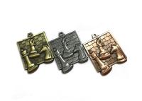 China Custom Metal Medallions Sports Match Badge with Ribbon Zinc Alloy 0.8mm-3.5mm for sale