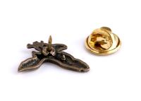 China Custom Enamel Lapel Pin Brooch Badge 1.48in Zinc Alloy Die Cast Gold Plating for sale