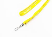 China Classic Logo Custom Tubular Lanyards Flat Strap With Hook For ID Badge for sale