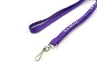 China Classic Logo Custom Tubular Lanyards Flat Strap With Hook For ID Badge for sale