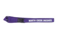 China Custom Purple Polyester Lanyards 555mm with Detachable Buckle and Key Ring for ID Badges for sale