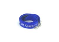 China Blue Silkscreen Printing Imprinted Nylon Lanyards ID Card Lanyard With Swivel J - Hook for sale