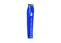 China Blue Silkscreen Printing Imprinted Nylon Lanyards ID Card Lanyard With Swivel J - Hook for sale
