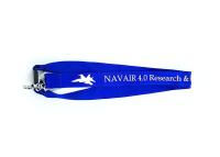 China Blue Silkscreen Printing Imprinted Nylon Lanyards ID Card Lanyard With Swivel J - Hook for sale