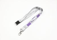 China Custom Silkscreen Printed Nylon Lanyard 46.5cm Neck Strap with Metal Clip for ID Badge for sale