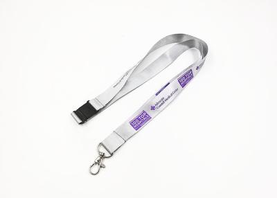 China Custom Silkscreen Printed Nylon Lanyard 46.5cm Neck Strap with Metal Clip for ID Badge for sale