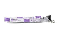 China Custom Silkscreen Printed Nylon Lanyard 46.5cm Neck Strap with Metal Clip for ID Badge for sale