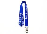 China Custom 460mm Length Imprinted Nylon Lanyards Turquoise Color With Thumb Trigger for sale