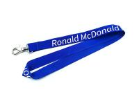 China Custom 460mm Length Imprinted Nylon Lanyards Turquoise Color With Thumb Trigger for sale