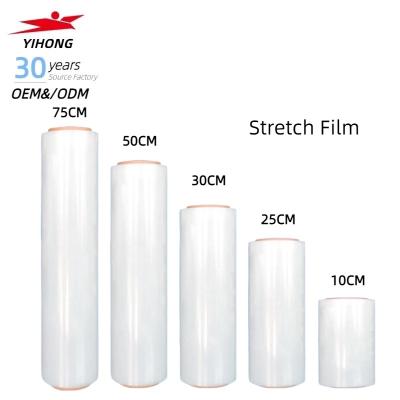 China YIHONG Wholesale Price PE LLDPE Stretch Wrap Transparent Plastic Soft Packaging Film Moisture-Proof Stretch Wrapping Film for sale