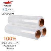 China YIHONG OEM Soft Hand Stretch Film LLDPE 18 Mic Clear Moisture Proof Packaging Film Casting Strong Tension Puncture Resistant for sale