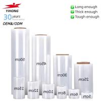 China YIHONG OEM Soft Hand Stretch Film LLDPE 18 Mic Clear Moisture Proof Packaging Film Casting Strong Tension Puncture Resistant for sale