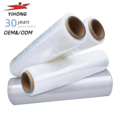 China YIHONG China Industrial Polyethylene Cast Hand Grade Transparent 23 Micron Stretch Film Custom for sale