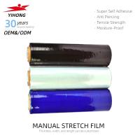 China YIHONG 50cm Soft LLDPE PE Stretch Film Roll 500mm Moisture Proof Transparent Durable Chemical Packaging Film for sale