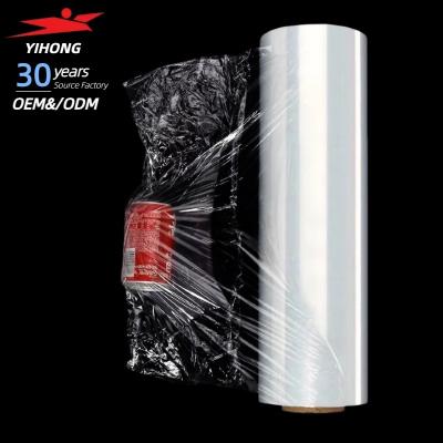 China YIHONG Packaging Pallet Wrap Jumbo Roll LLDPE Transparent Soft Moisture Proof High Viscosity Hand Pe Stretch Film for sale