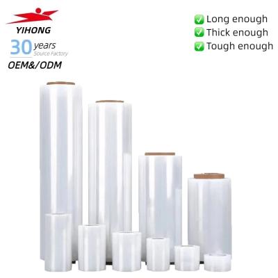 China LLDPE Stretch Film Heavy Duty Hand Manual Roll Multi Size 10cm 250mm 500mm for Palletizing Cargo Protection Logistics Packing for sale