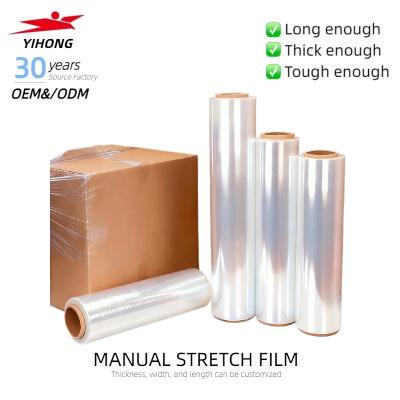 China Blow Molding Stretch Film PE LLDPE Transparent Soft Waterproof Packaging Pallet Shipping Wrapping Moisture Proof Chemical Use for sale