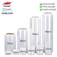 China YIHONG Industrial Soft Moisture Proof Clear Stretch Wrap Film LDPE Transparent Logistics Packaging for Pallet Wrapping for sale