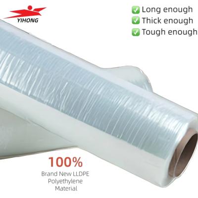 China YIHONG Pallet Stretch Wrap Film Heavy Duty Shrink Cling Plastic Roll for Industrial Parcel Packing Cargo Fixing for sale