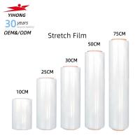 China YIHONG Pack LLDPE Transparent Wrapping Stretch Film Roll for Packaging Injection Molding Moisture Proof Customizable Thickness for sale