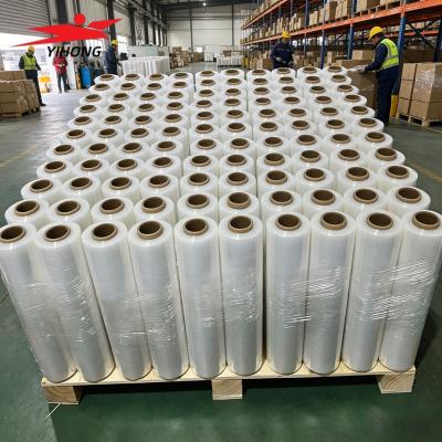 China YIHONG Manufacturer Price Transparent PE Plastic Stretch Wrap Film Factory Packaging Material LLDPE Shrink Wrap Roll for sale