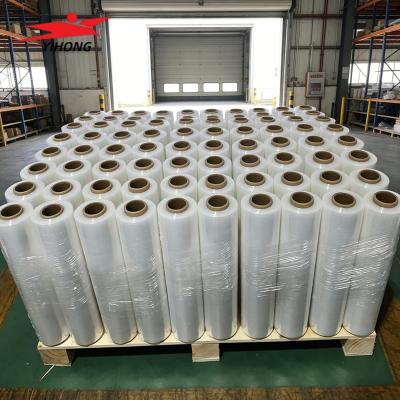China YIHONG High Quality Competitive Price LLDPE Packaging Strech Film Plastic Wrap Roll PE Pallet Wrapping Stretch Film for sale